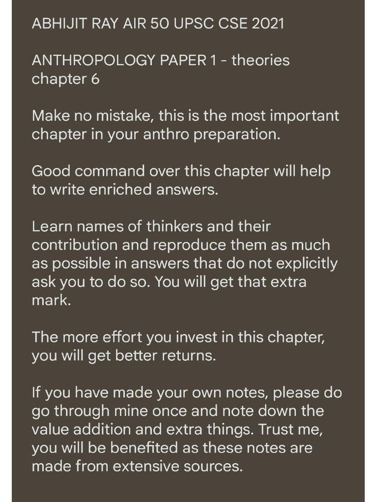 Anthro Paper 1 - Chapter 6 Theories | PDF