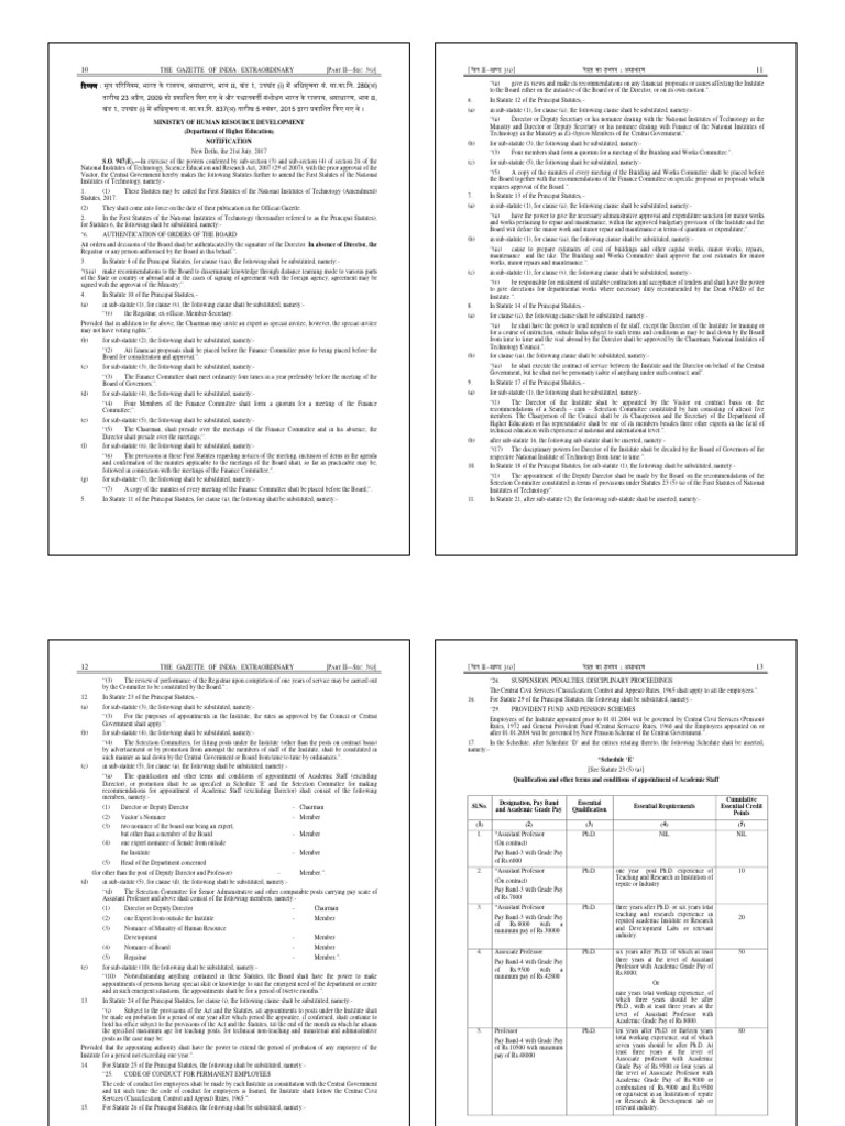 NIT Statutes Amendment 2017 | PDF | Doctor Of Philosophy | Board Of ...