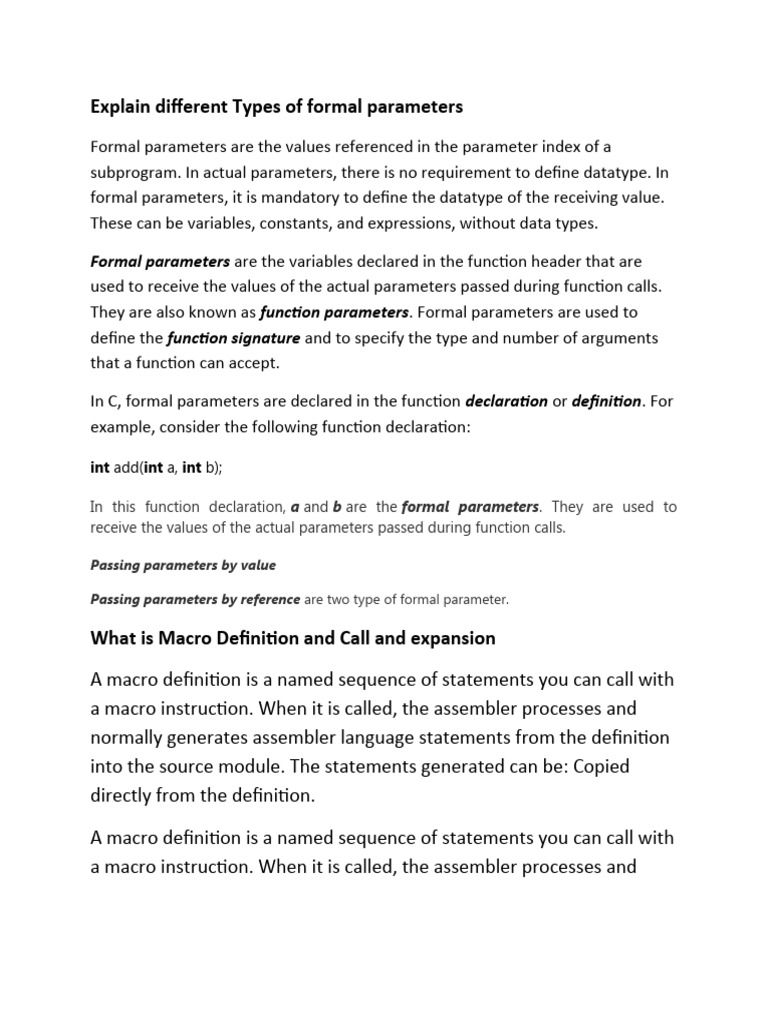 System Software Question Answer Part 2 | PDF | Parameter (Computer ...