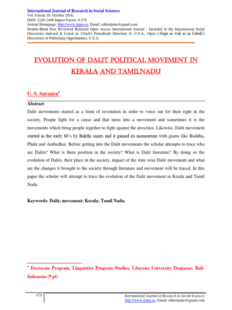 Evolution of Dalit Political Movement in | PDF | Dalit