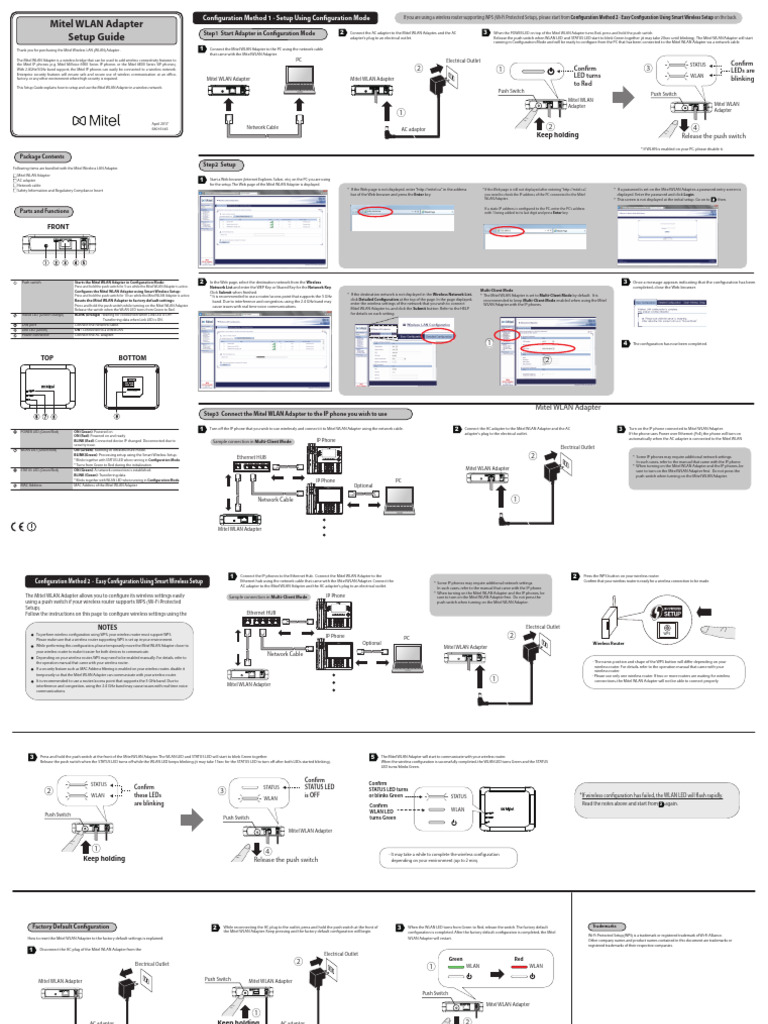 Mitel_WLAN_Adapter_Setup_Guide_EN | PDF | Wireless Lan | Computer Network