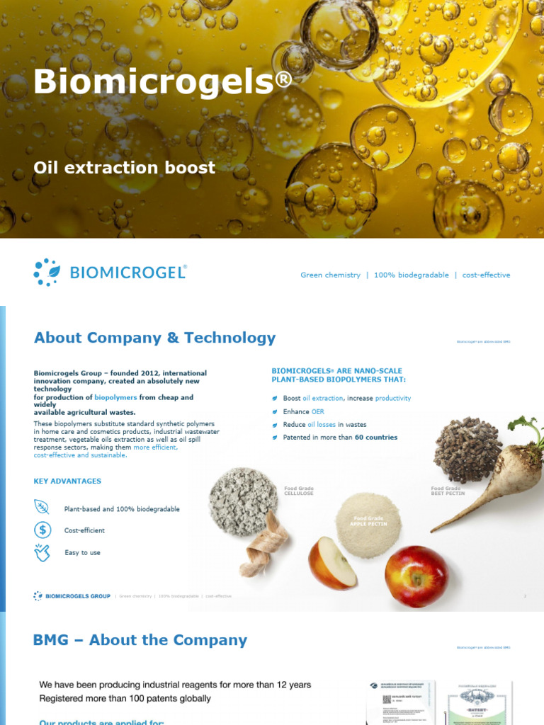 BMG - Presentation TPOMI 2024 | PDF | Biopolymer | Water