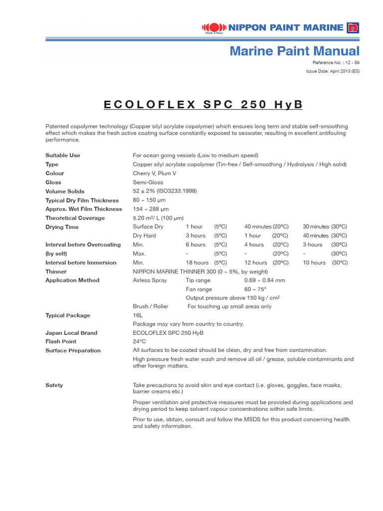 Ecoloflex SPC 250 Hyb Tds | PDF | Paint | Industrial Processes
