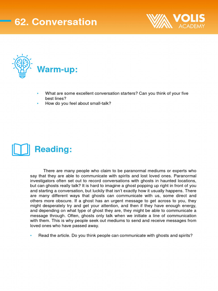 62 Conversation | PDF | Ghosts | Communication