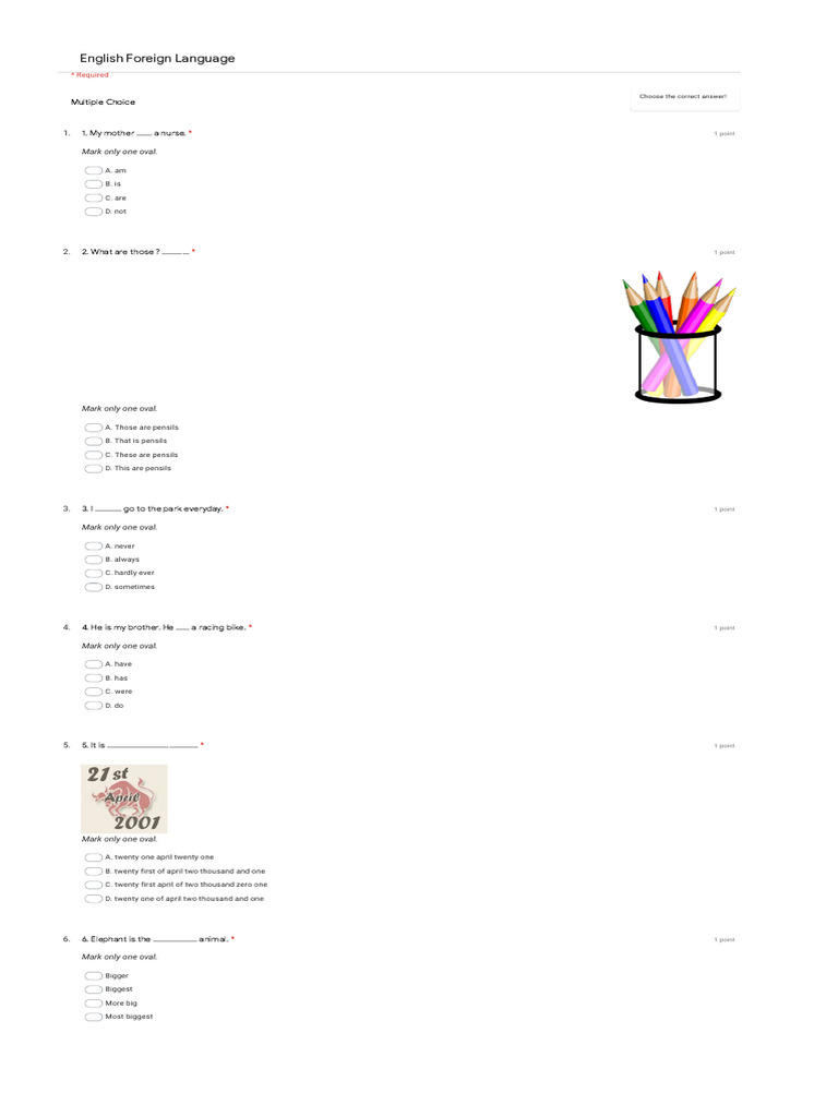 LATIHAN US EFL - Google Forms | Download Free PDF | Linguistics | Grammar