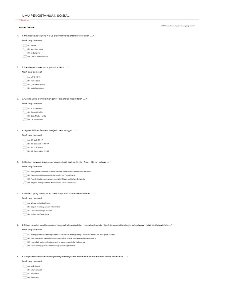 LATIHAN US IPS - Google Forms | PDF