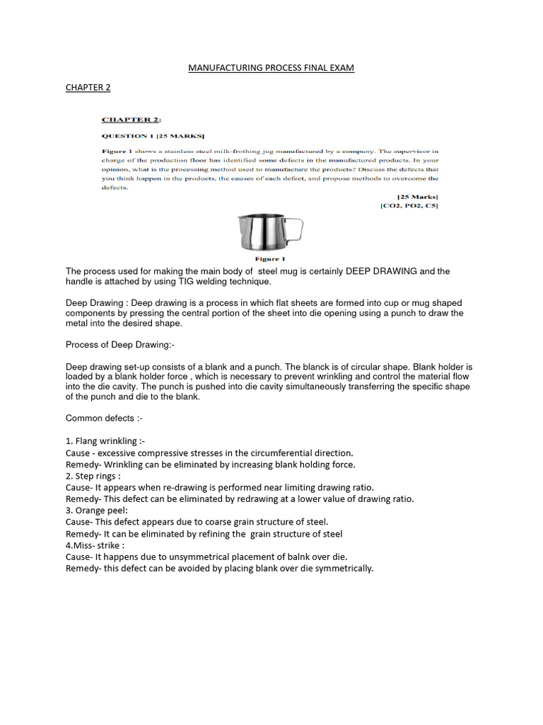 Manufacturing Process Final Exam | PDF | Building Engineering ...