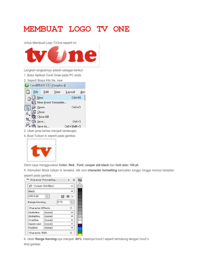 Cara Membuat Logo TV One | PDF