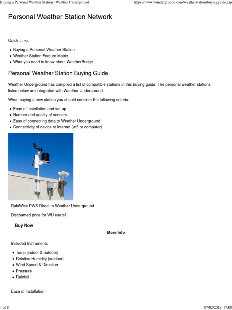 Buying A Personal Weather Station - Weather Underground | PDF ...