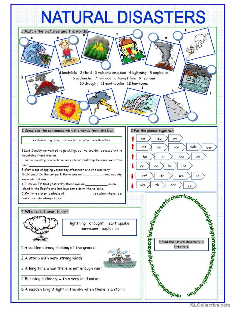 Natural Disasters Vocabulary Exercises-Đã G P | PDF | Natural Disasters ...