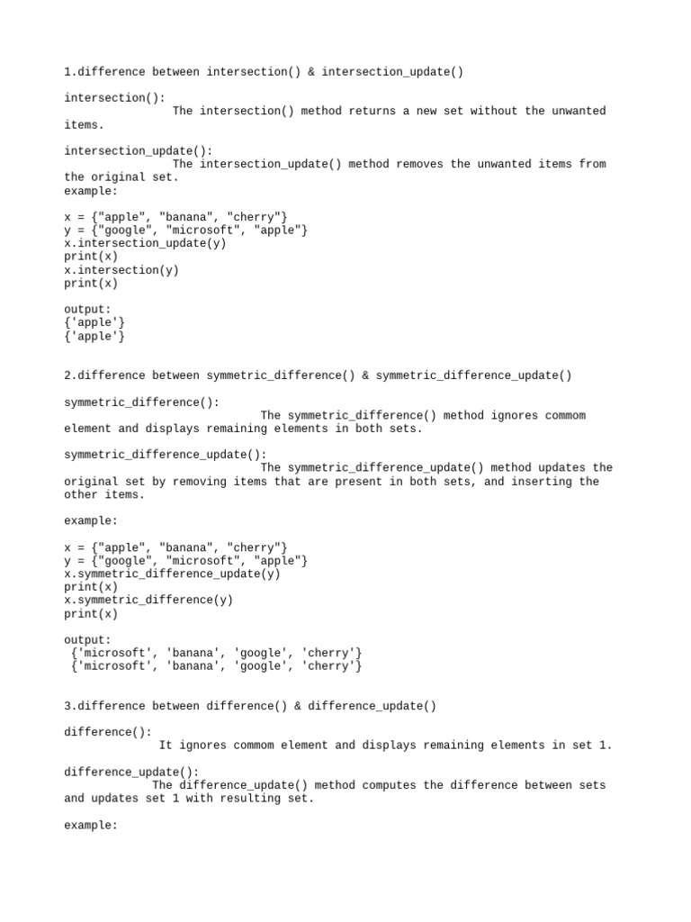 Differences Between Various Methods Pdf 3241