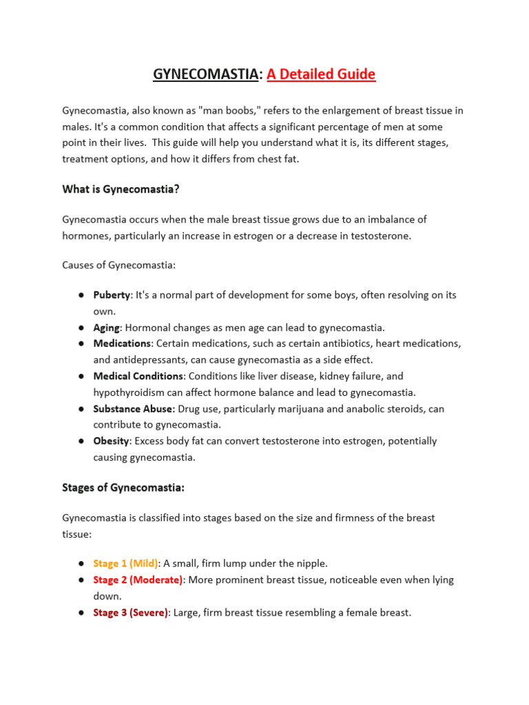 Understanding Gynecomastia Stages | PDF | Organ (Anatomy) | Medical ...