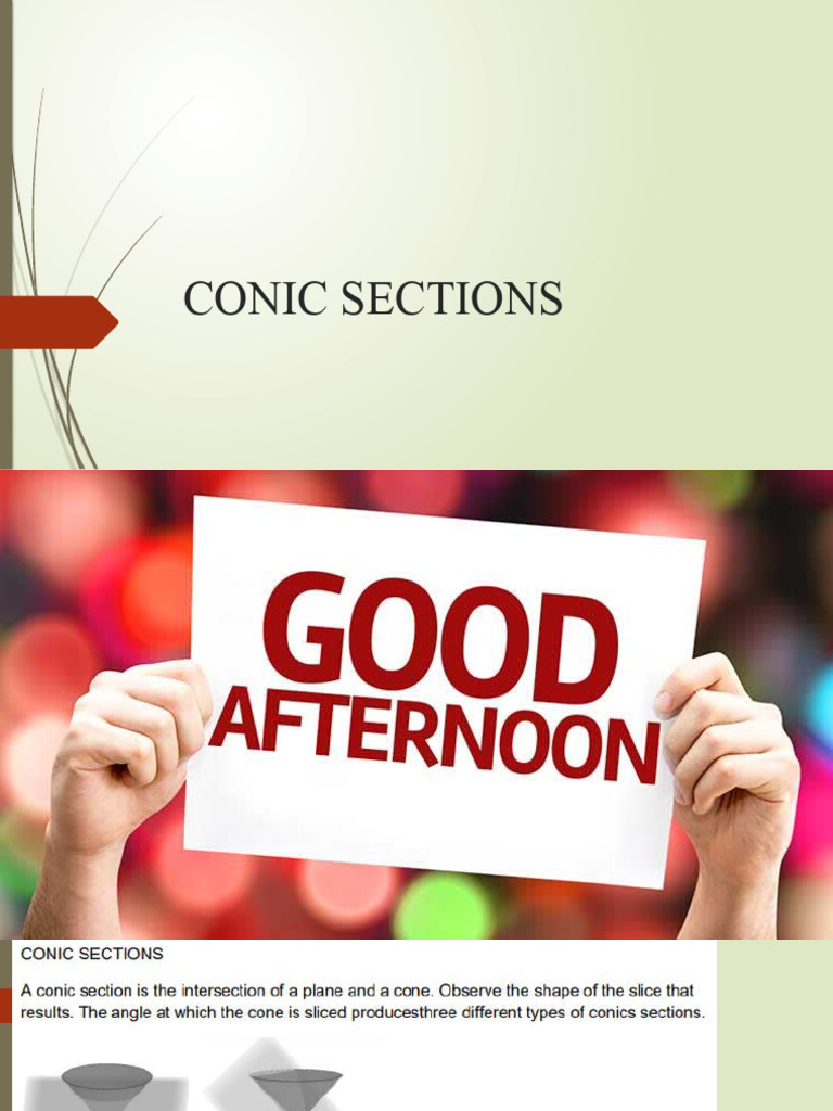 Conic Sections w.1 | PDF | Teaching Methods & Materials | Science ...