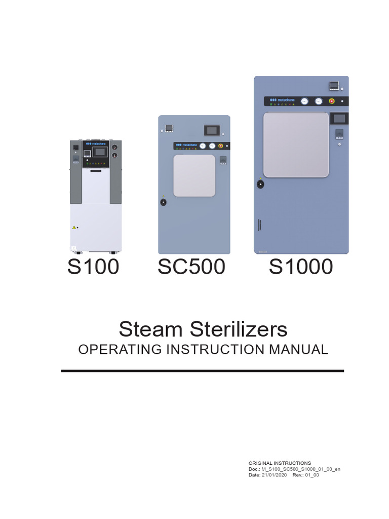 SC500 S1000 S100 Steam Sterilizers: Operating Instruction Manual | PDF ...