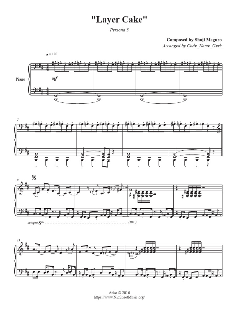 Persona 5 Layer Cake Pdf