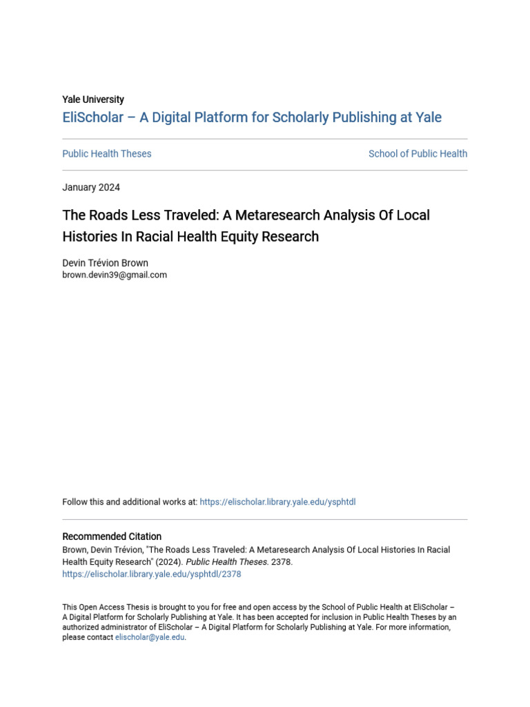 The Roads Less Traveled_ a Metaresearch Analysis of Local Histori ...