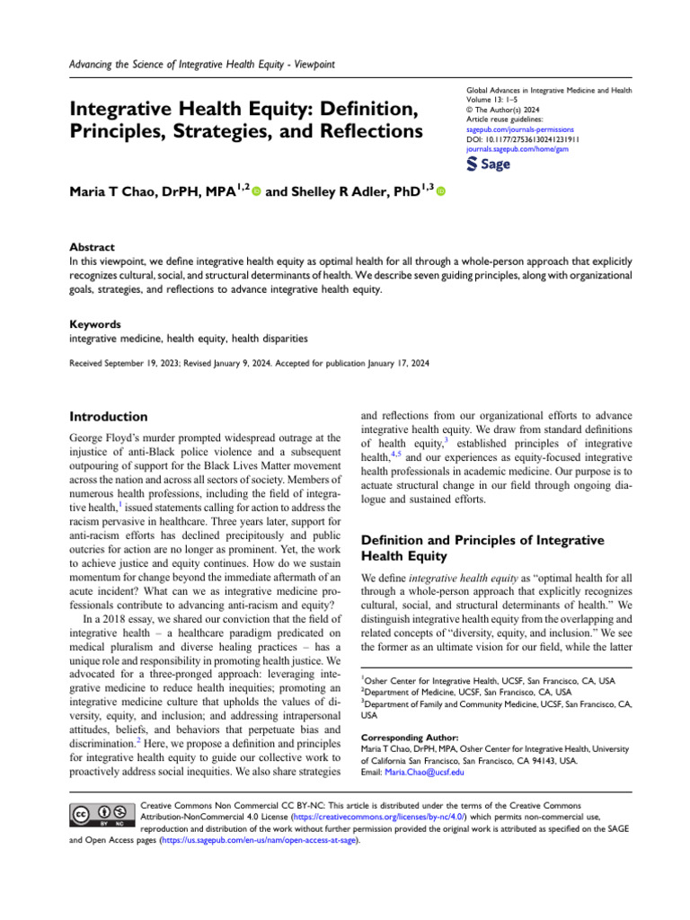 Integrative Health Equity Strategies | PDF | Health Equity ...
