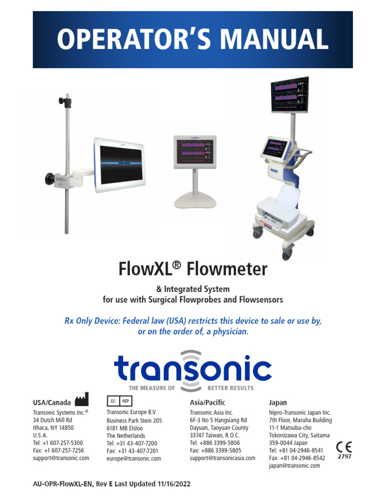 Au Opr Flowxl en Rev e | PDF | Flow Measurement | Surgery