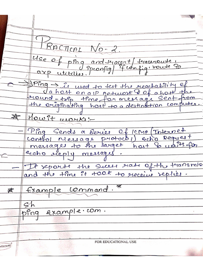 PRACTICAL NO-2 USING PING TRACEROUTE ETC | PDF