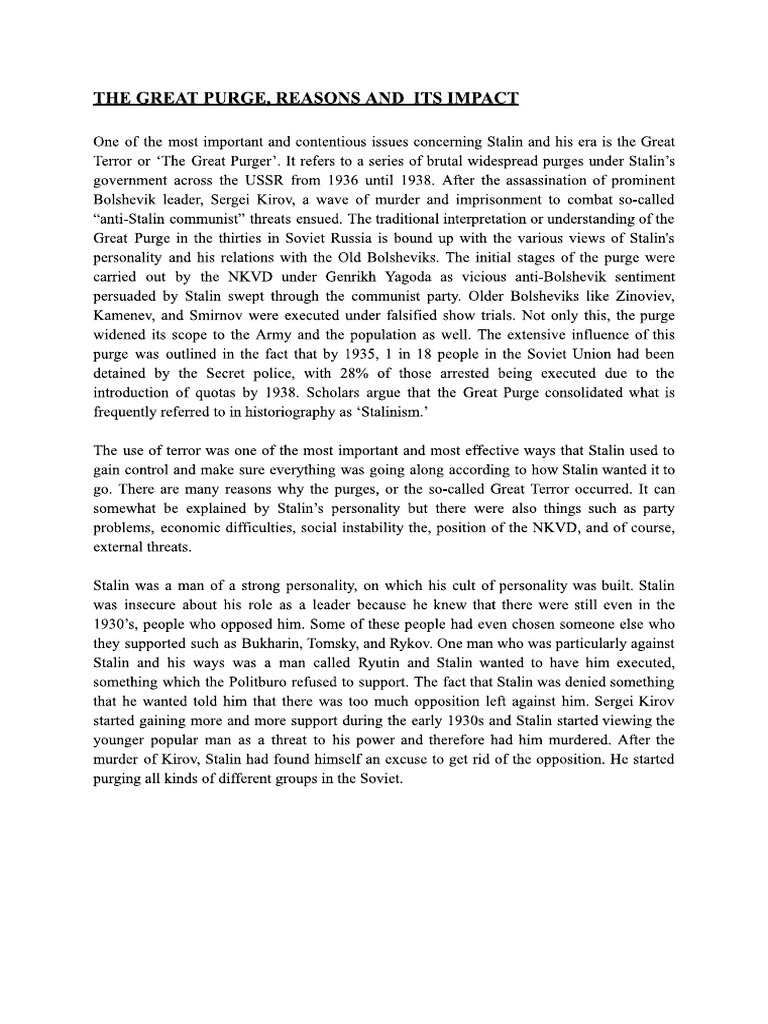 Great Purge Ans | PDF