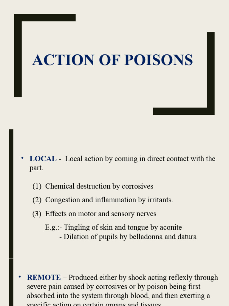 Action of poisoning | Download Free PDF | Poison | Solubility