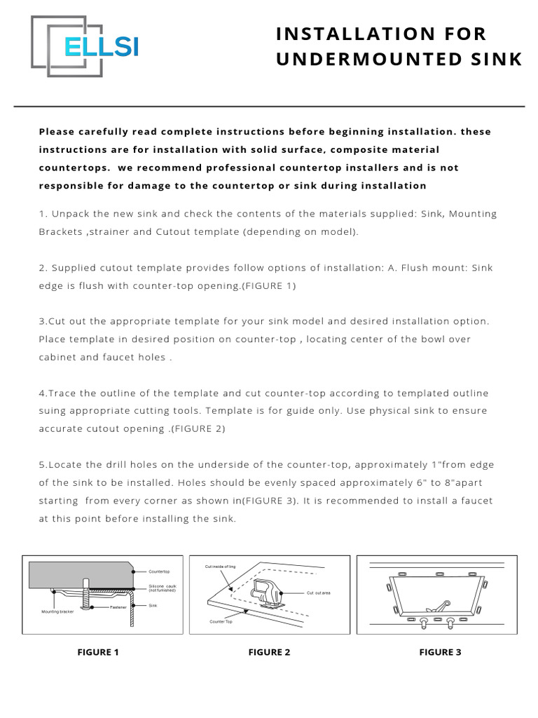 Undermount Sink Installation Guide | PDF | Countertop | Kitchen