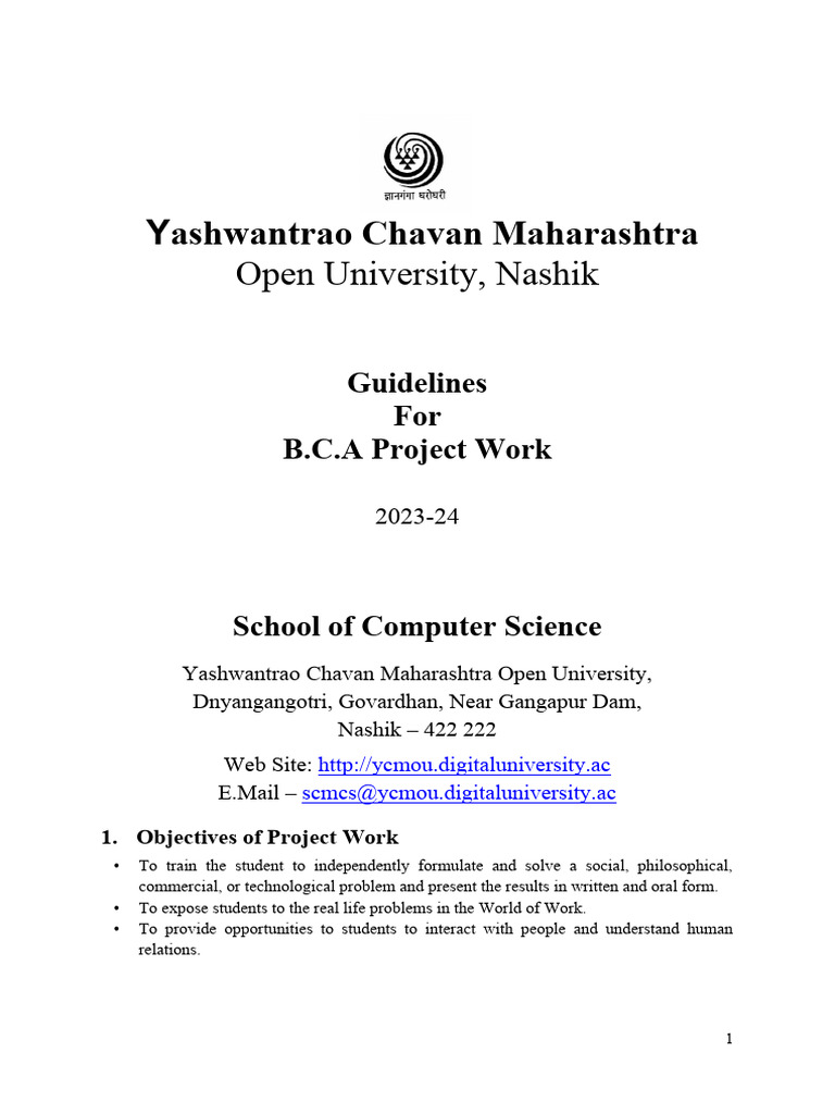 Project Guidelines - BCA | PDF | Software | Times New Roman