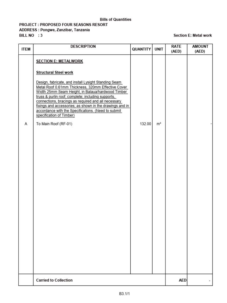 Draft Boq 3 | PDF | Lumber | Flooring