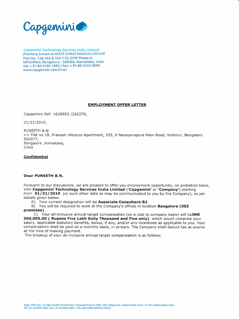 Cap Gemini | PDF | Confidentiality | Trade Secret
