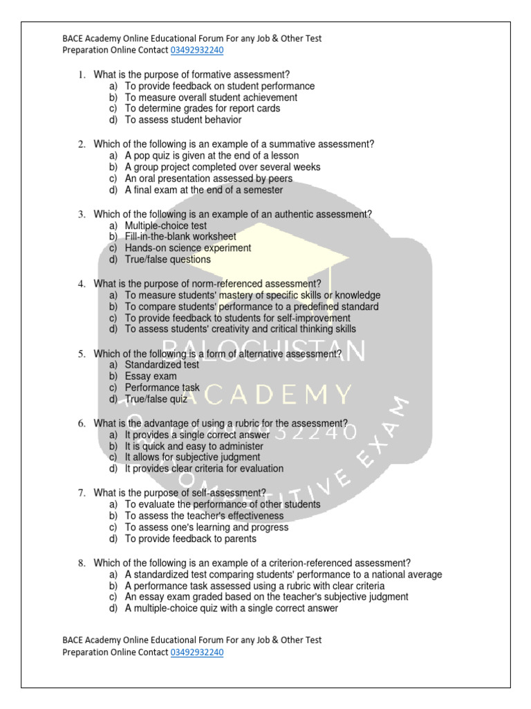 BACE Exam Preparation Strategies | PDF | Educational Assessment ...