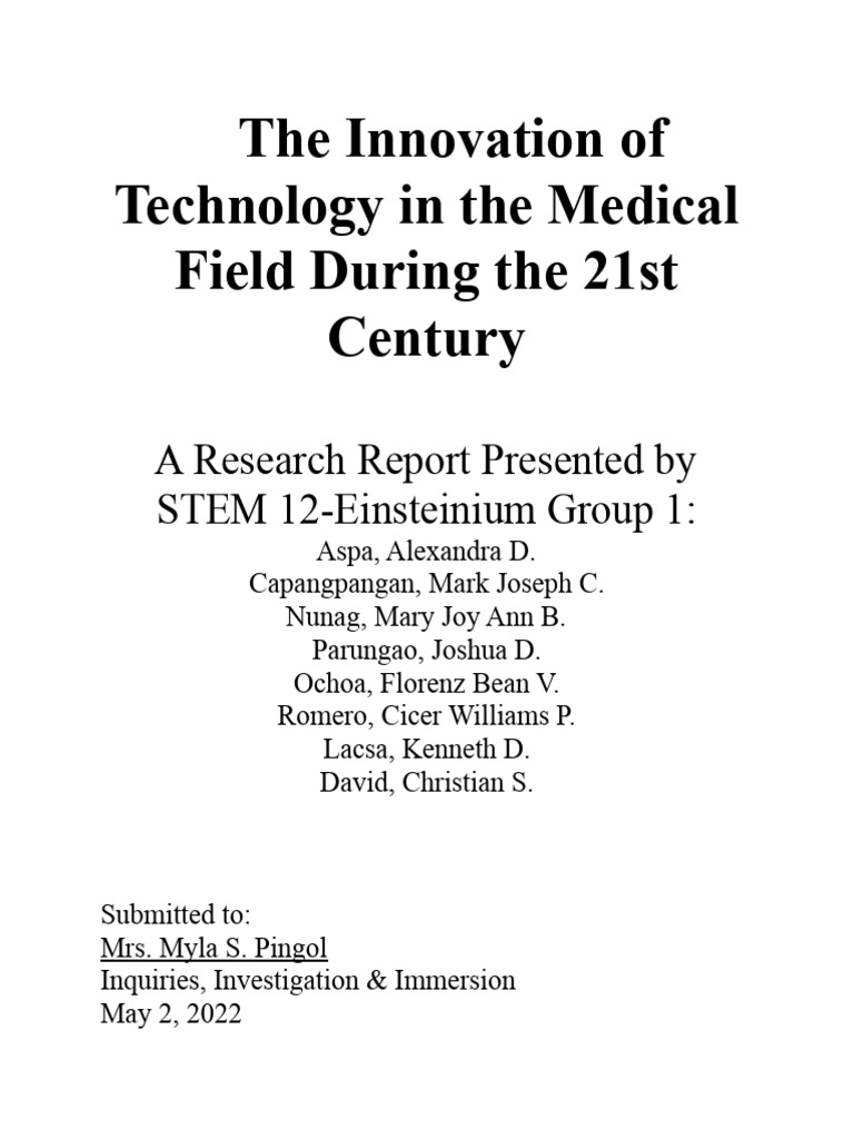 21st Century Medical Technology Innovations | PDF | Medicine | Health Care