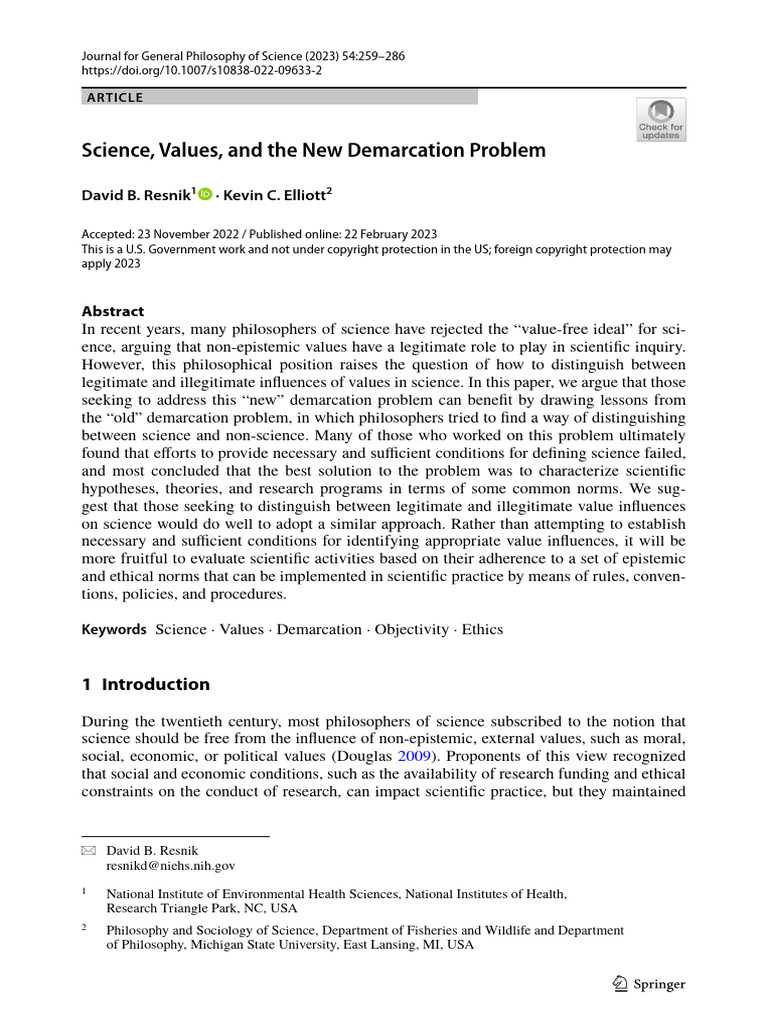 Science, Values, and The New Demarcation Problem | PDF | Pseudoscience ...