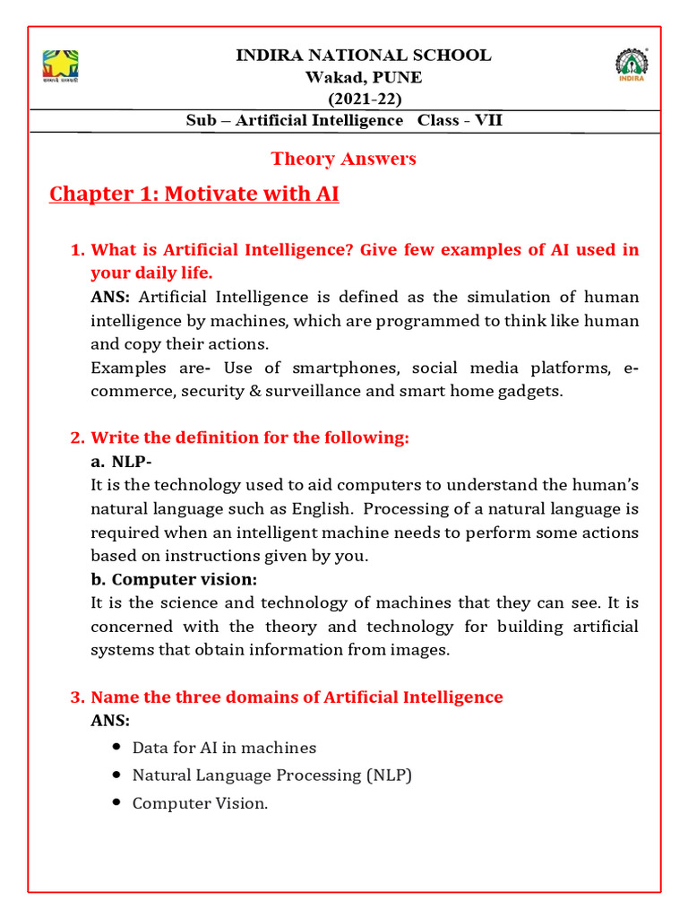 AI Chapter 1-3 | PDF | Artificial Intelligence | Intelligence (AI) & Semantics