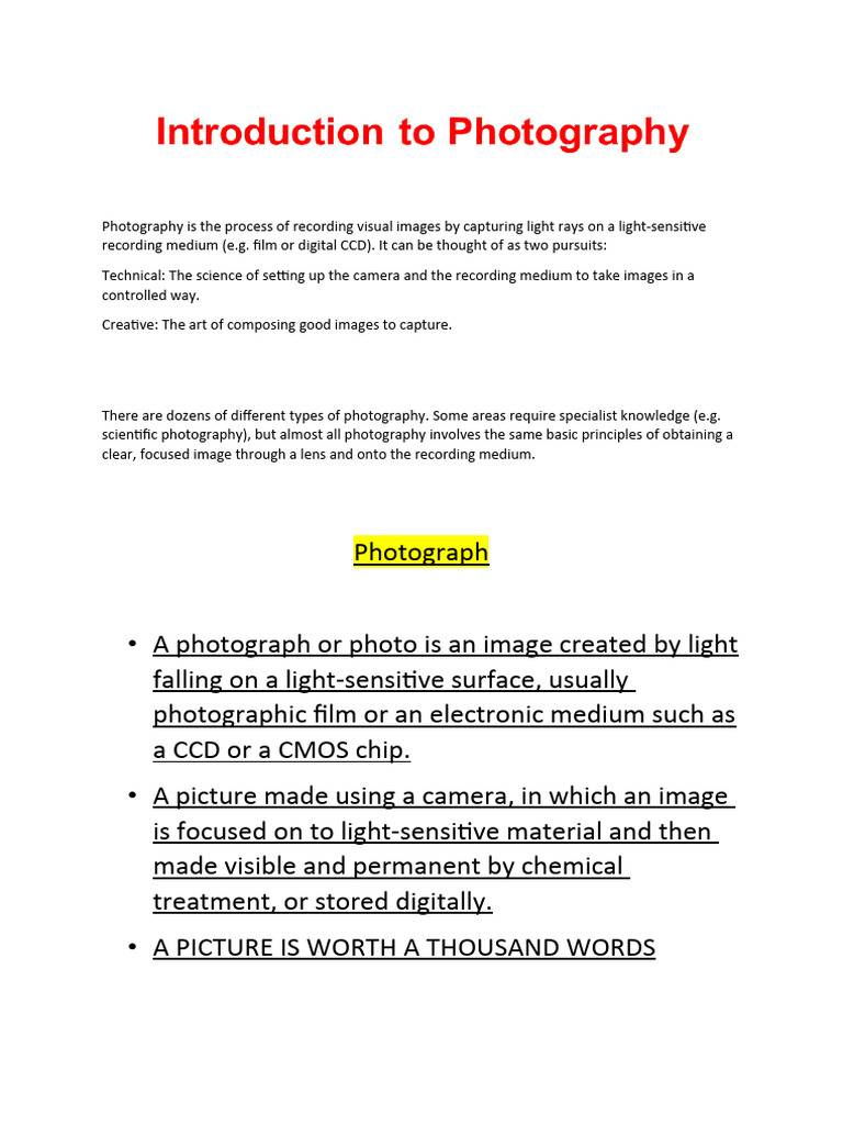 Understanding Photography Basics | PDF | Computers | Technology ...
