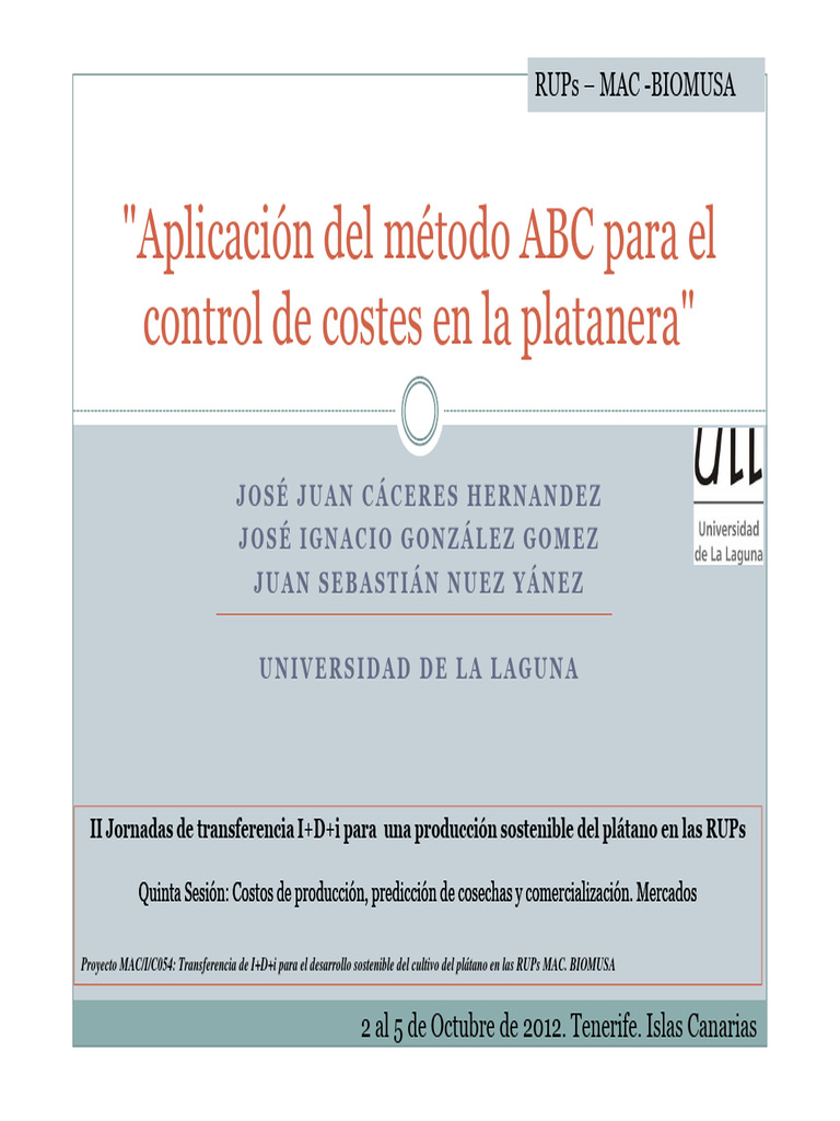 16 30 Aplicacion Del Metodo ABC para El Control de Coste en P | PDF | Agricultura | Agronomía