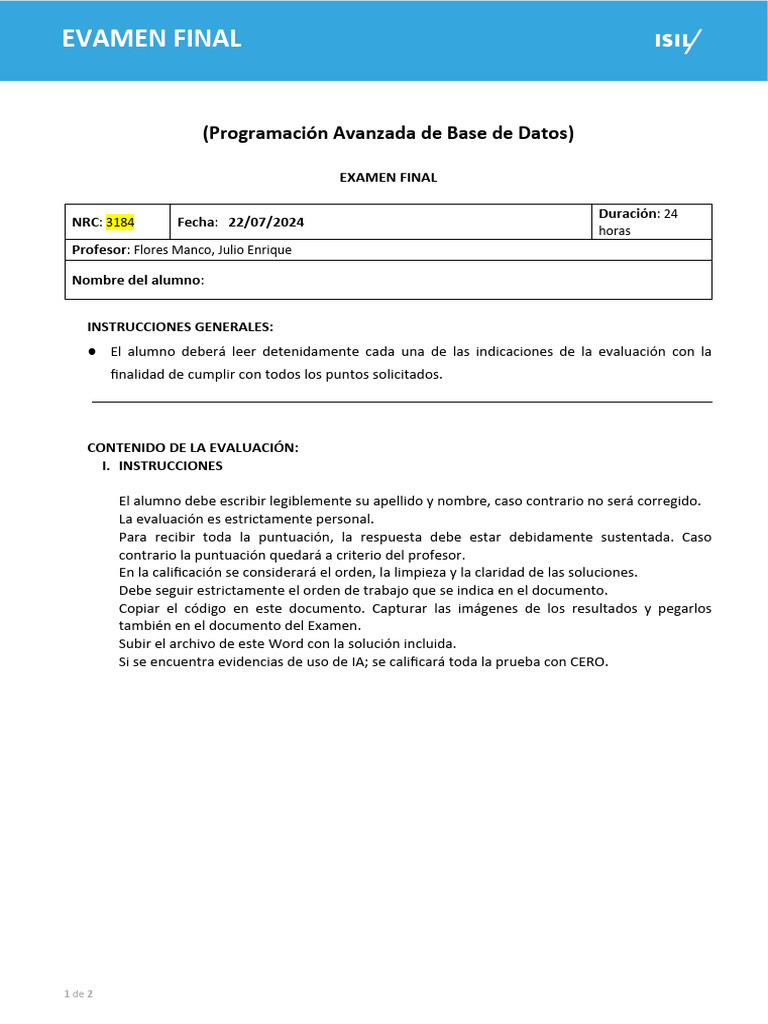 3184 Exam Final | PDF | Informática | Ciencias de la Computación