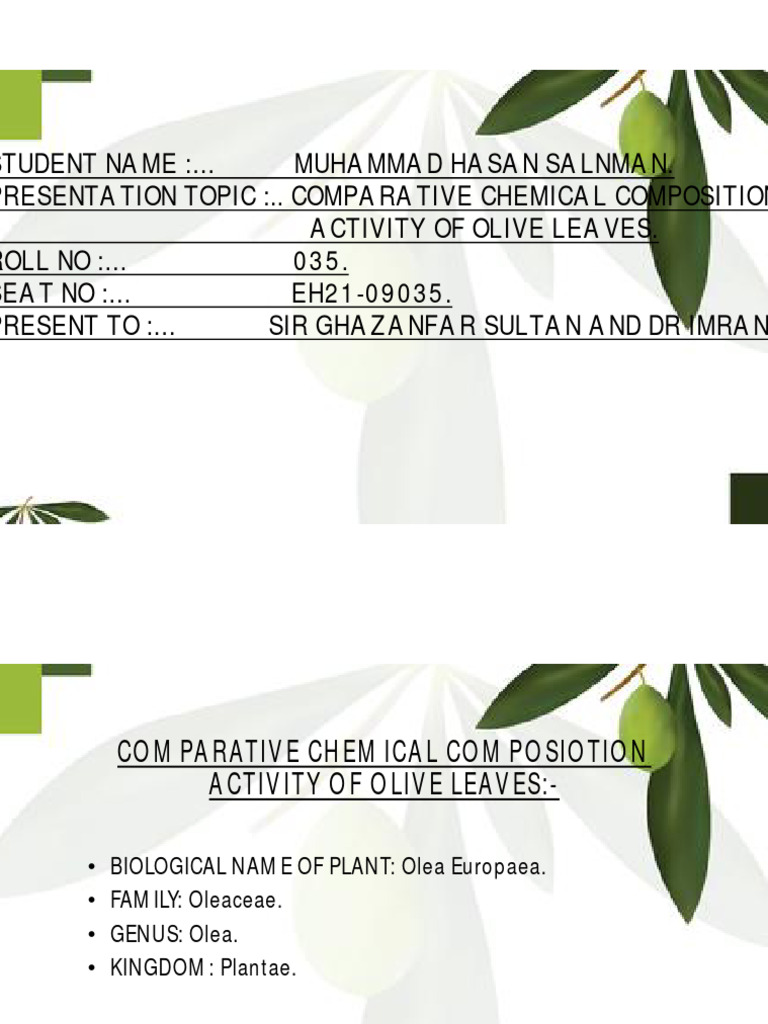 Muhammad Hasan Salman (Olive) | PDF | High Performance Liquid ...