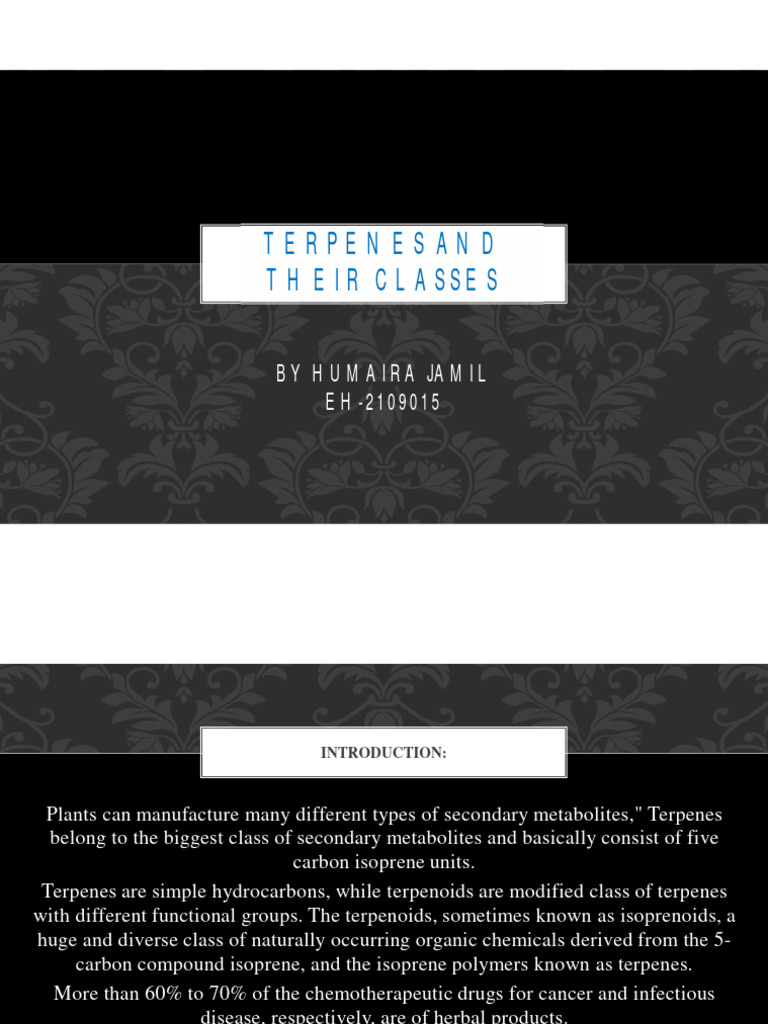 Humaira Jamil Terpenes | PDF | Essential Oil | Chemistry