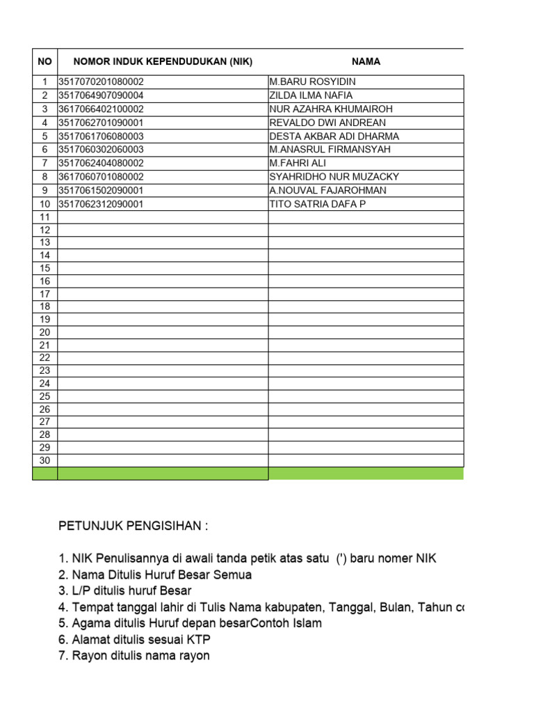 Daftar Nominatif 2024 Mojoagung | PDF