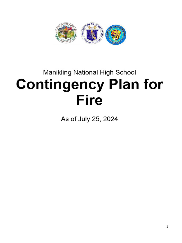 Contingency Plan FIRE MaNHS | PDF | Hazards