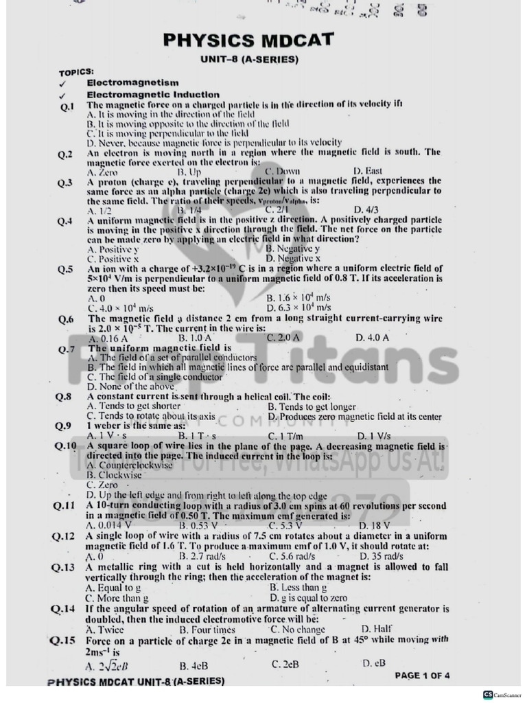 KIPS Physics Unit#8 Electromagnetism and Electromagnetic Induction ...