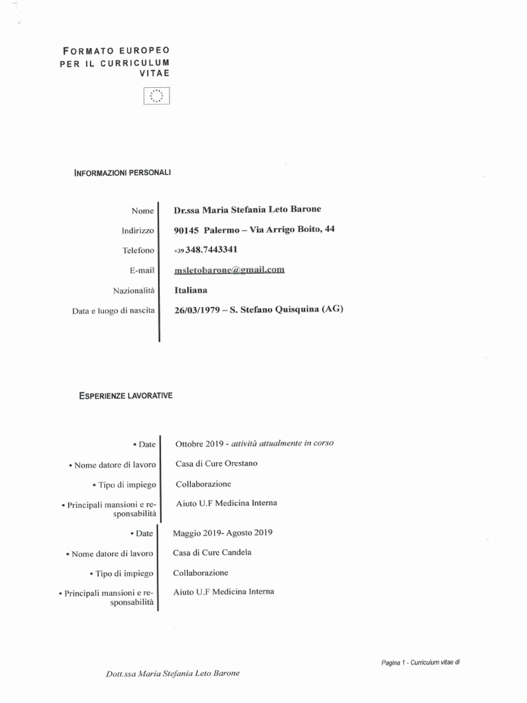 CV Leto Barone | PDF