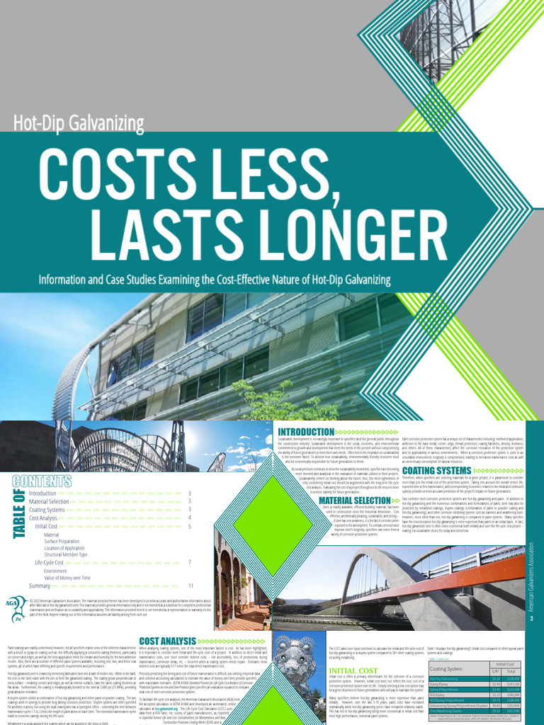 Galvanizing Costs Less Lasts Longer | PDF | Corrosion | Galvanization