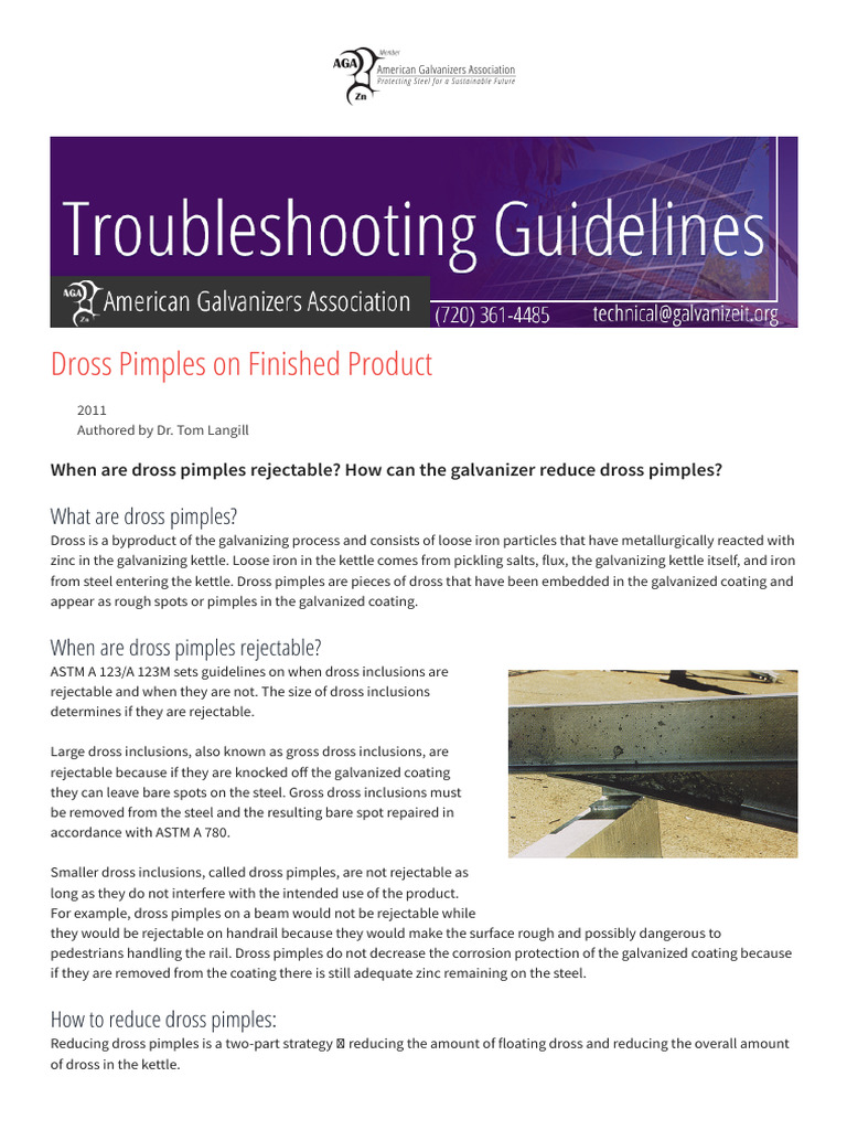 Reducing and Managing Dross Pimples | PDF | Iron | Steel