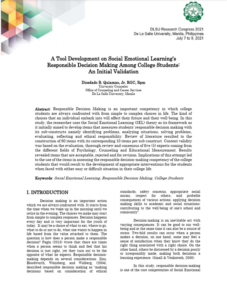 Lli 10 | PDF | Decision Making | Emotions