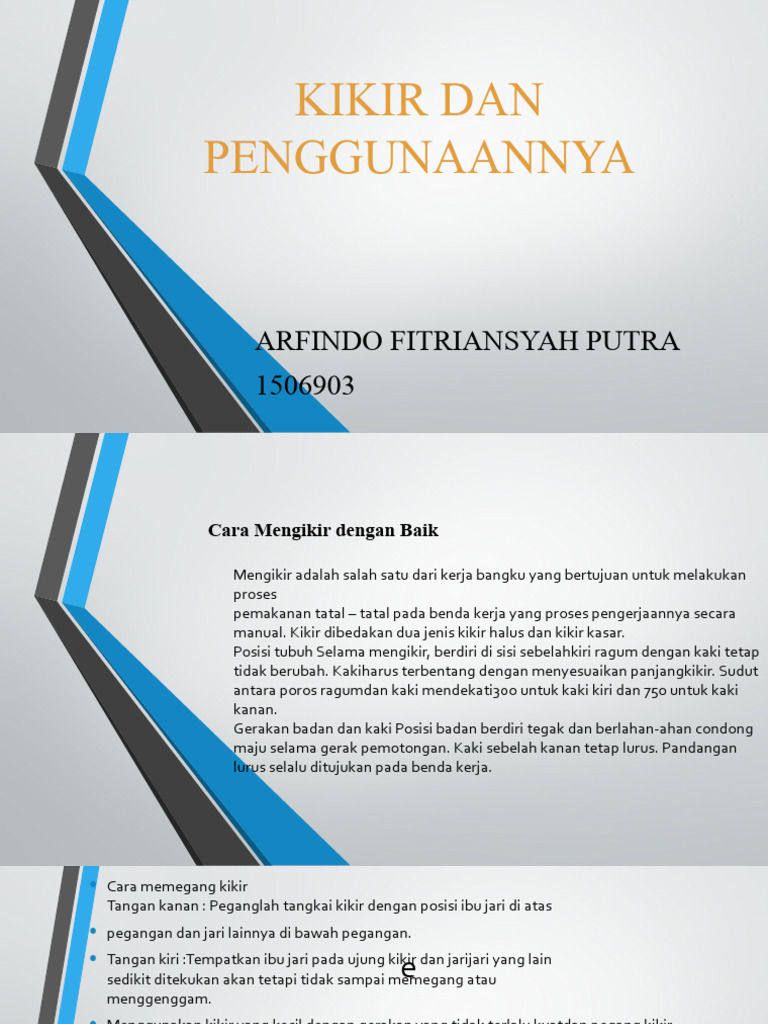 Mengikir Adalah Salah Satu Dari Kerja Bangku Yang | PDF