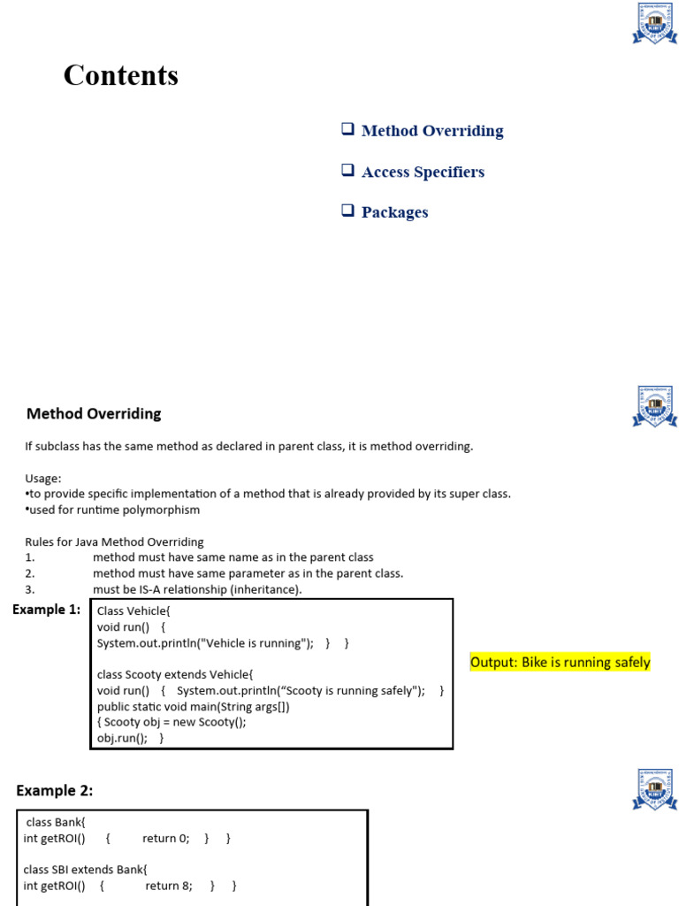 7-Access Specifiers, Packages | PDF | Method (Computer Programming) | Class (Computer Programming)