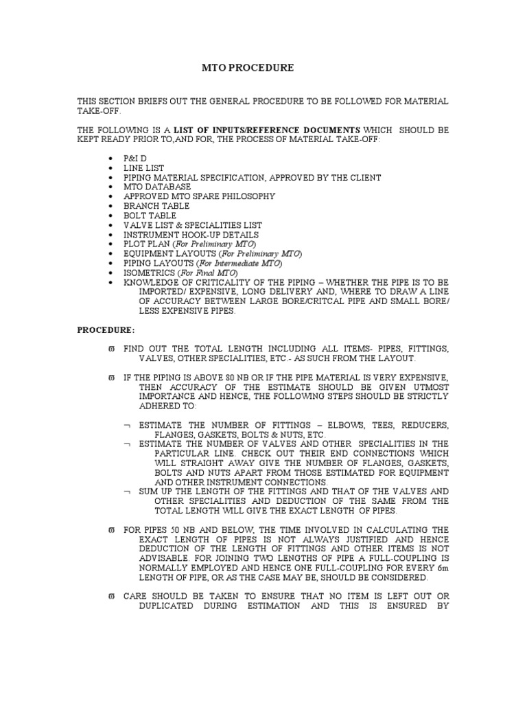 Mto Procedure | PDF