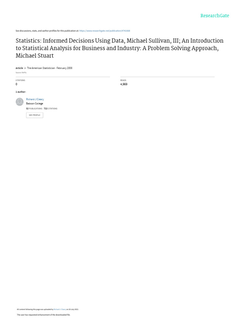 Sullivan Review | PDF | Regression Analysis | Statistics