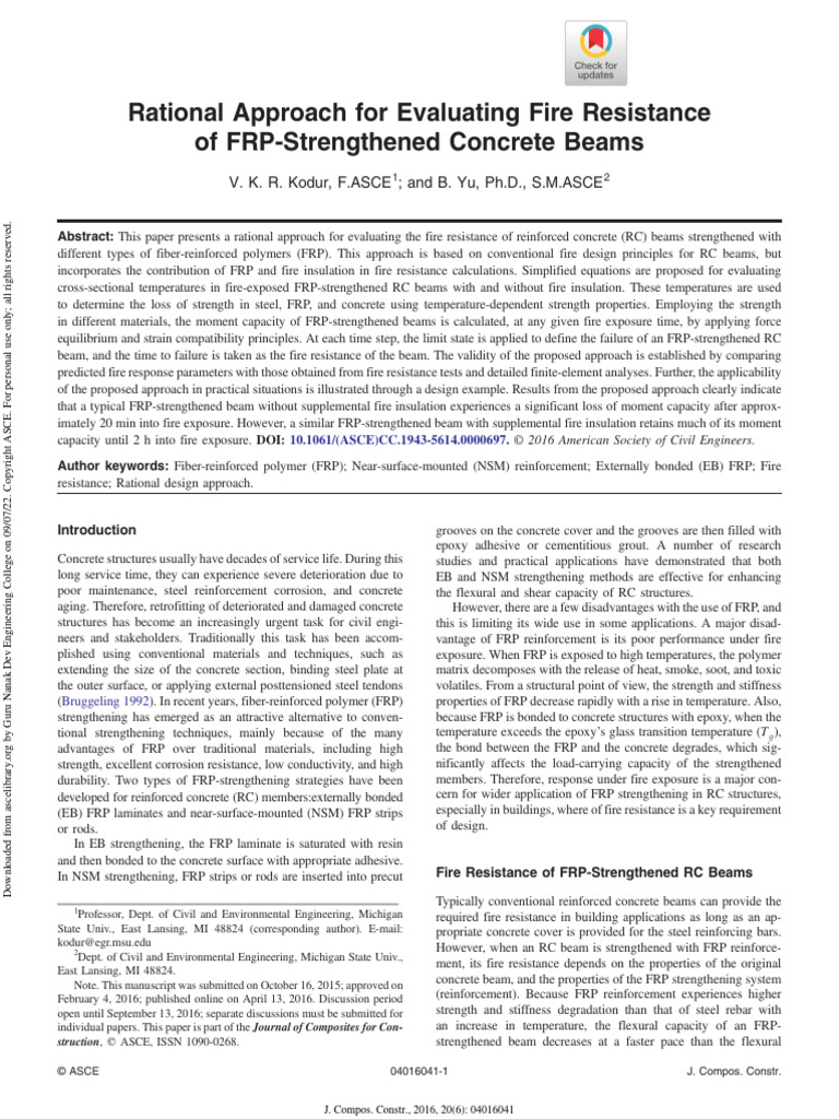 Fire Resistance FRP | PDF | Fibre Reinforced Plastic | Reinforced Concrete